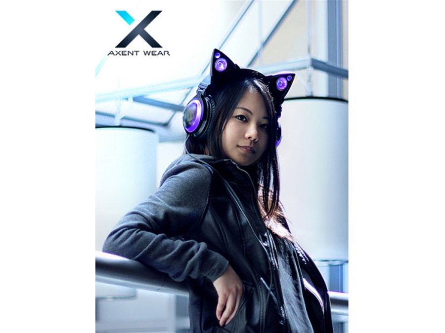 価格.com - Axent Wear、未来的でサイバーな雰囲気の「ネコ耳ヘッドホン」を発売