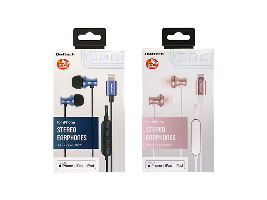 価格.com - オウルテック、Lightning直結イヤホンにネイビーとローズゴールドを追加