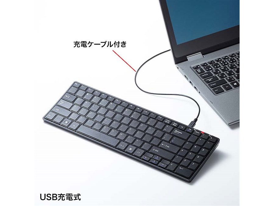 価格.com - サンワ、英語配列タイプのワイヤレスキーボード「SKB-WLE2UBK」