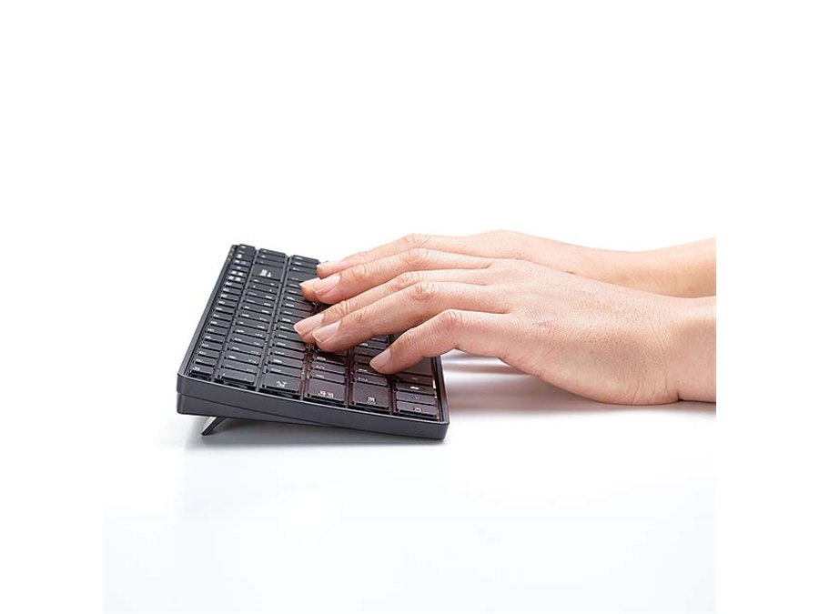 価格.com - サンワ、英語配列タイプのワイヤレスキーボード「SKB-WLE2UBK」