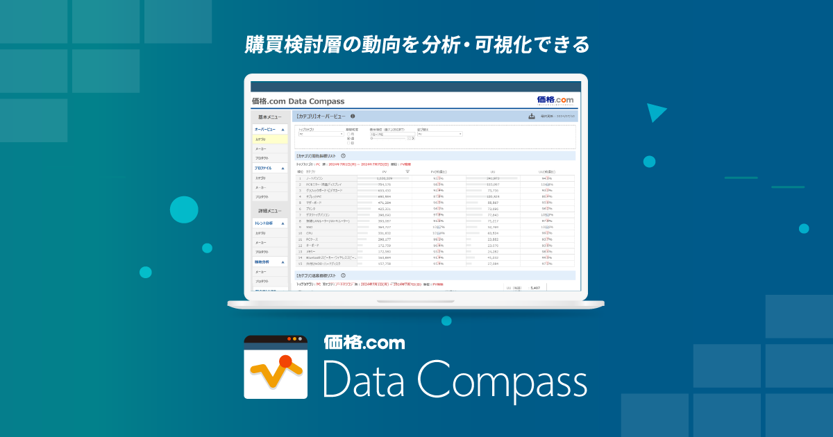 価格.com Data Compass ユーザー動向を分析・可視化できるマーケティングサービス