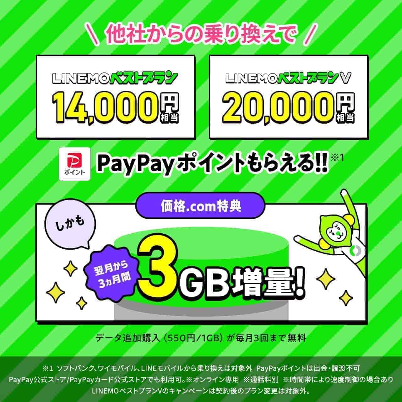 LINEMO(ラインモ)の格安SIMプラン詳細｜LINEMOベストプランV 30GB SoftBank回線 音声通話SIM - 価格.com