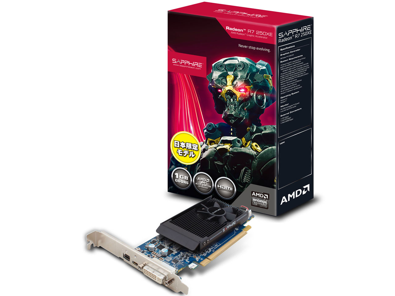 価格.com - SAPPHIRE R7 250XE 1G GDDR5 PCI-E MICRO HDMI/DVI-I/MINI DP ...